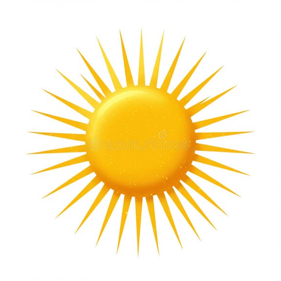 Circular Sun Illustration with Elongated, Pointed Rays Radiating ...