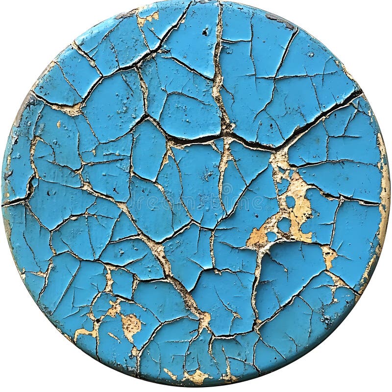 Circular Surface Covered in Turquoise Paint, Featuring Intricate ...