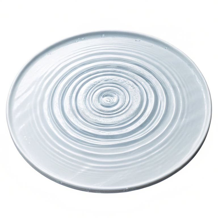 Circular Surface with Ripples Isolated on White Background Stock ...