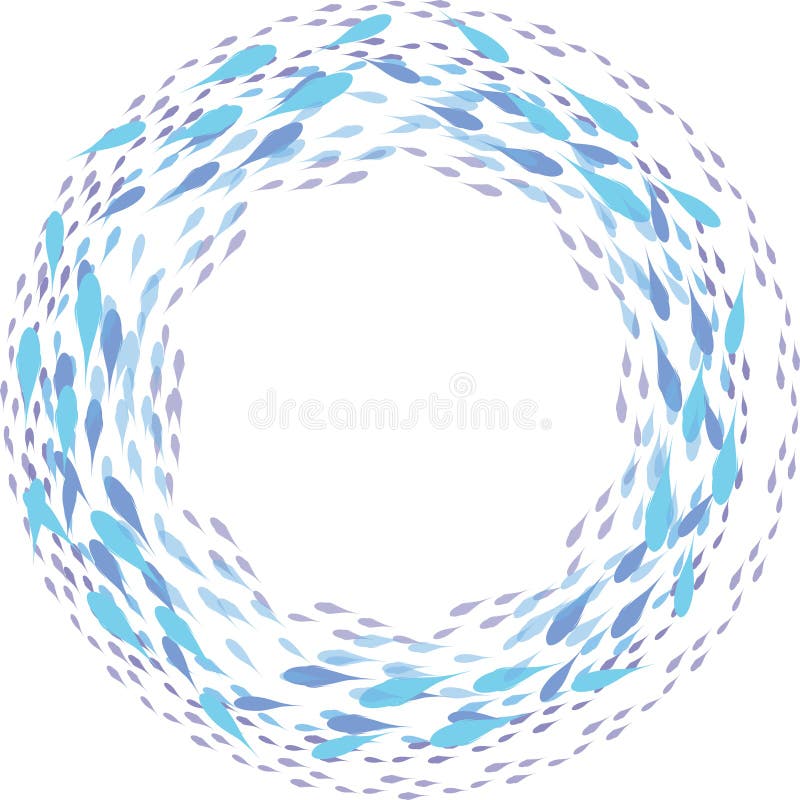 School of Fish. a Group of Silhouette Fish Swim in a Circle. Marine ...