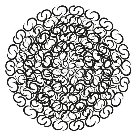 Circular Swirl Cluster. Dense Loop Pattern. Spiral Shape Vector ...