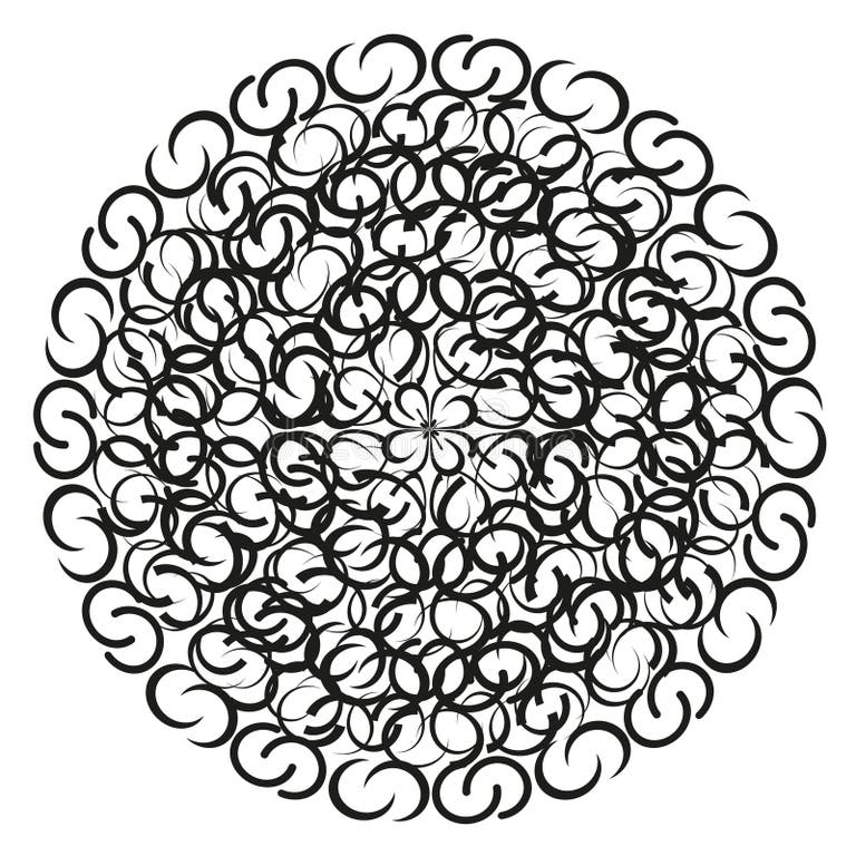 Circular Swirl Cluster. Dense Loop Pattern. Spiral Shape Vector ...