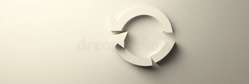Circular Symbol with Arrows Indicating Recycling or Refresh on a Smooth ...