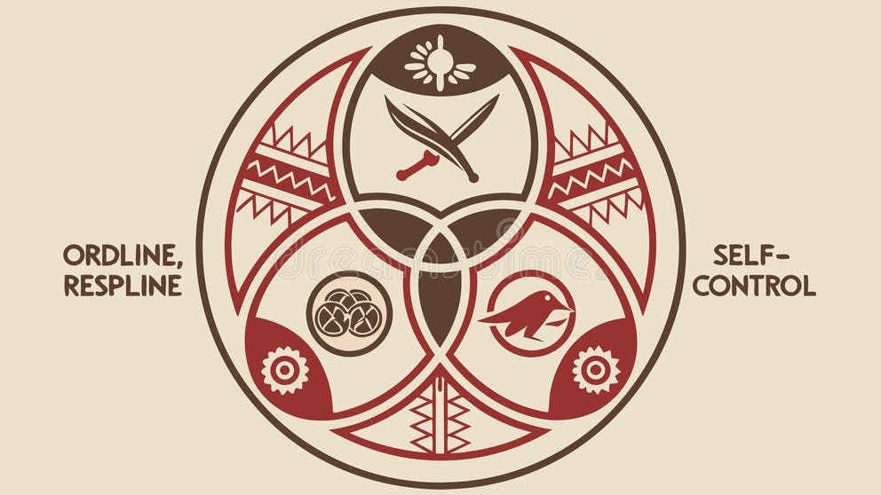 Circular Symbol with Order, Resplendence, SelfControl Text, Vector ...