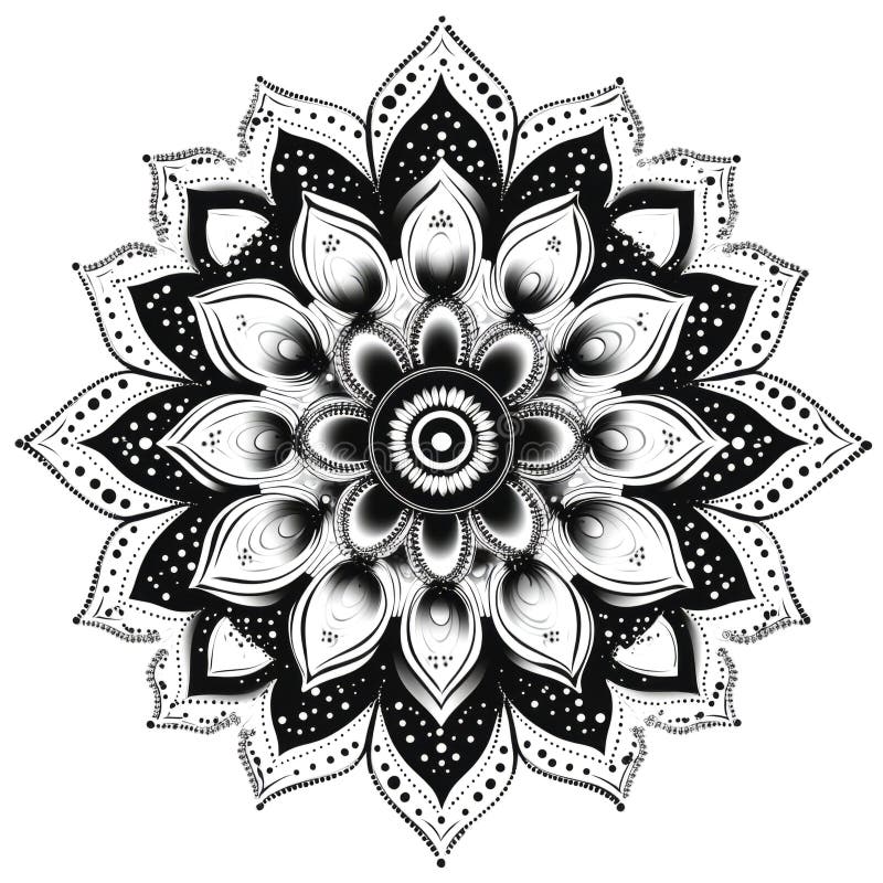 Circular Symmetrical Pattern Forming a Beautiful Mandala with Intricate ...