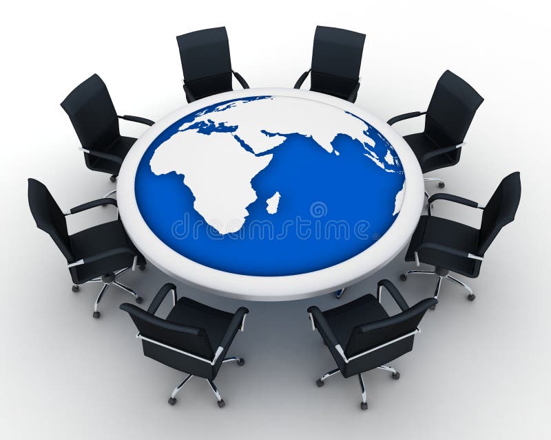 Circular Table and Abstract Earth Stock Illustration - Illustration of ...