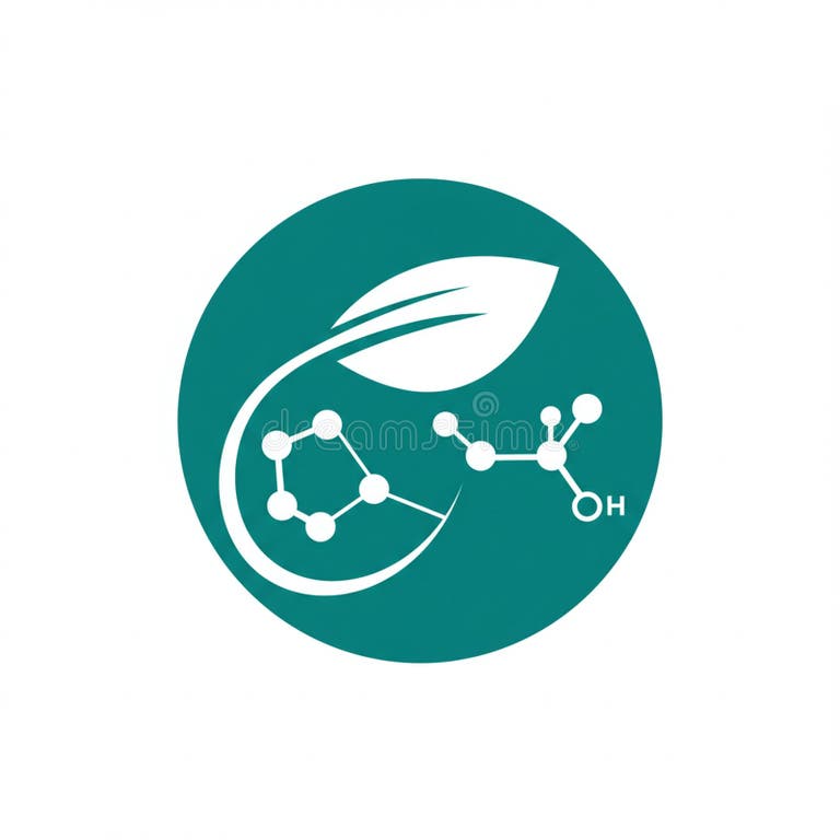 Circular Teal Logo Featuring a Stylized White Leaf Intertwined with a ...