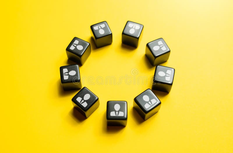 Circular Team of People. Fully Staffed. Discipline and Teamwork Stock ...