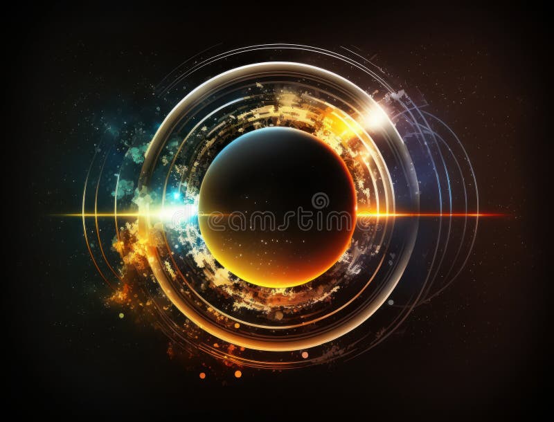 Circular Tech Science Global Orbit Light Effect Background. Global ...