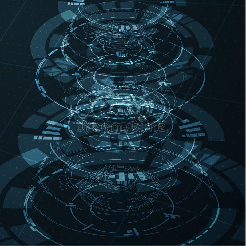 Circular Technological Shapes. EPS10 Stock Vector - Illustration of ...