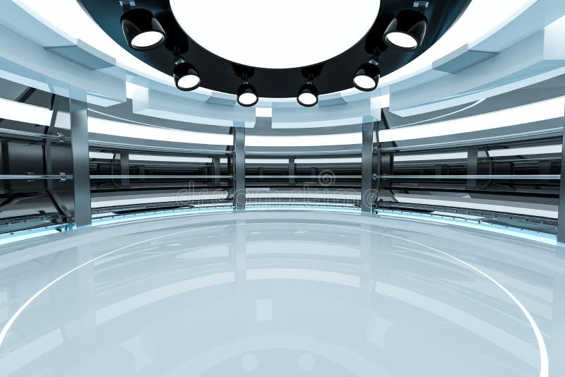 Circular Technological Structure Building, 3d Rendering Stock ...