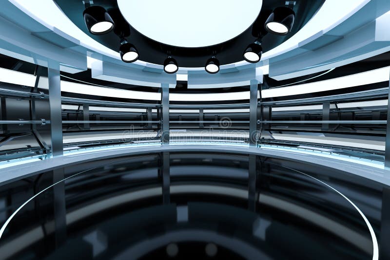 Circular Technological Structure Building, 3d Rendering Stock ...