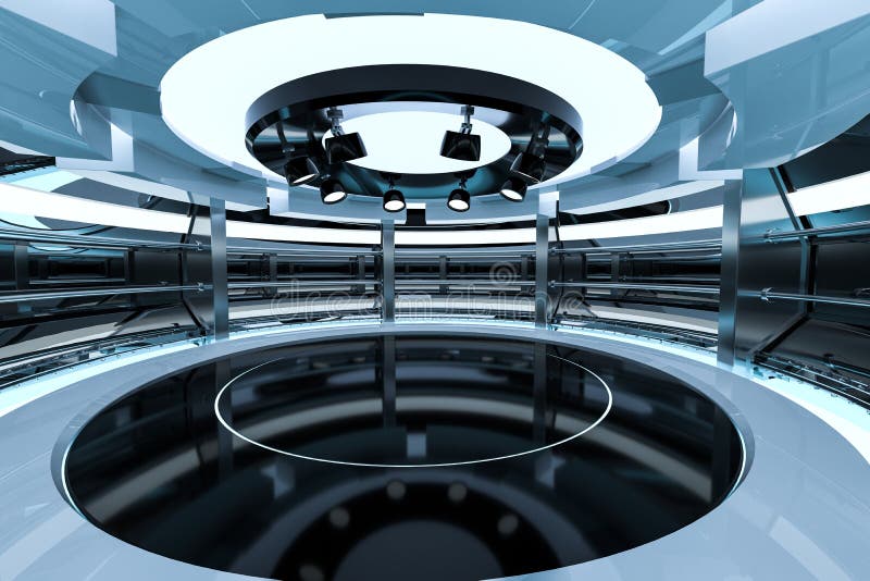 Circular Technological Structure Building, 3d Rendering Stock ...