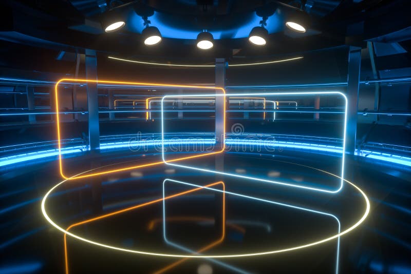 Circular Technological Structure Building, 3d Rendering Stock ...