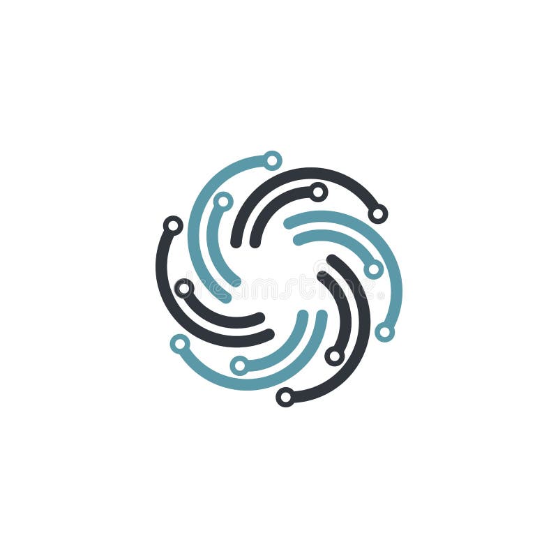 Circular Technology Circuit Icon Logo Stock Vector - Illustration of ...