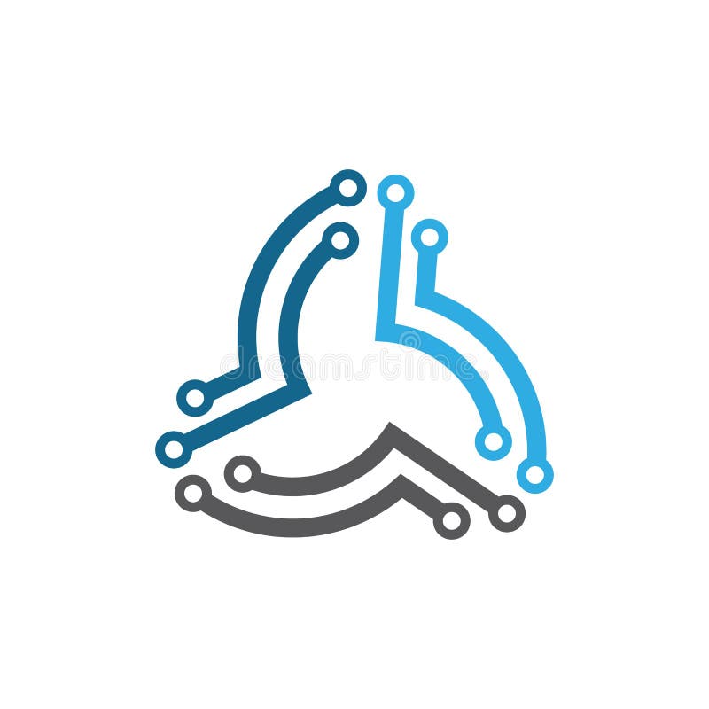 Circular Technology Circuit Icon Logo Stock Vector - Illustration of ...