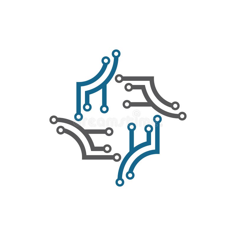 Circular Technology Circuit Icon Logo Stock Vector - Illustration of ...