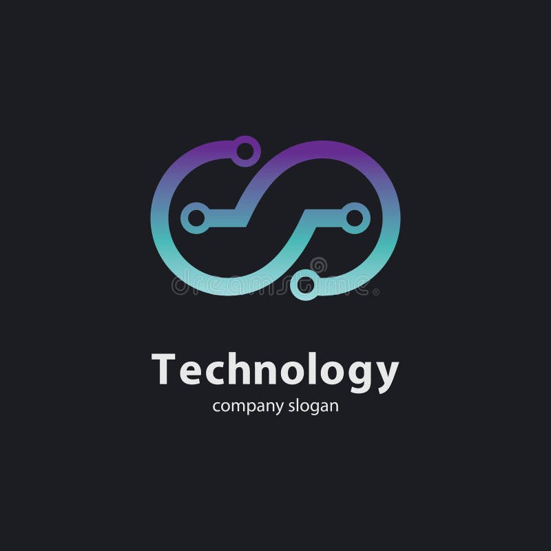 Circular Technology Circuit Icon Logo Stock Vector - Illustration of ...