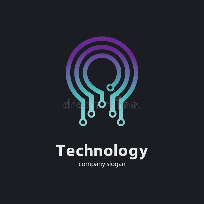 Circular Technology Circuit Icon Logo Stock Vector - Illustration of ...