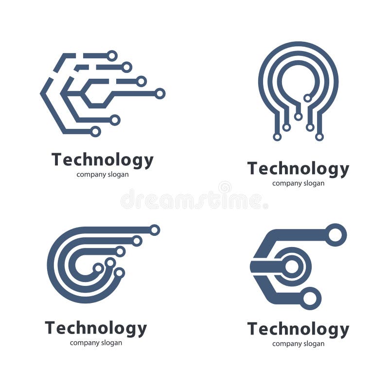Circular Technology Circuit Icon Logo Stock Illustration - Illustration ...