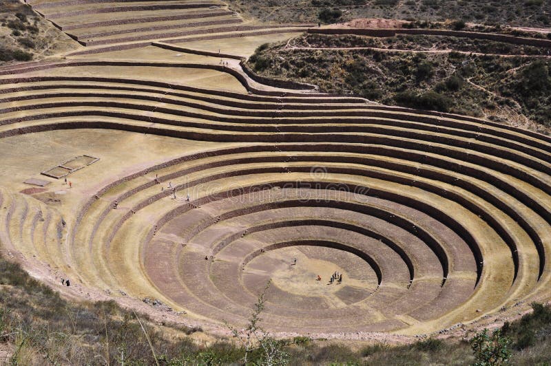 Circular Terraces of Moray, Peru Editorial Image - Image of terraced ...
