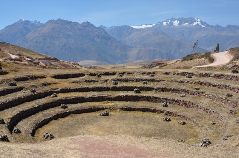 Circular Terraces of Moray, Peru Stock Image - Image of terraced ...