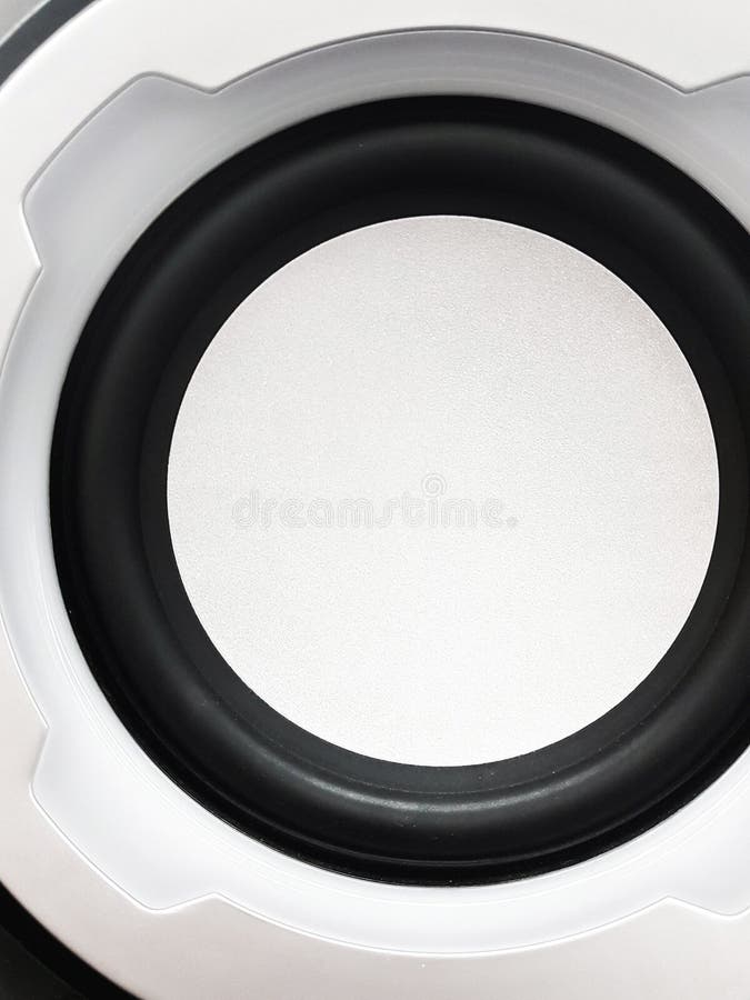 Circular Texture of a Blank White Loudspeaker. Subwoofer Macro, Closeup ...