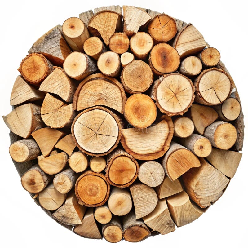 Circular Timber Section Prepared for Firewood Stock Illustration ...