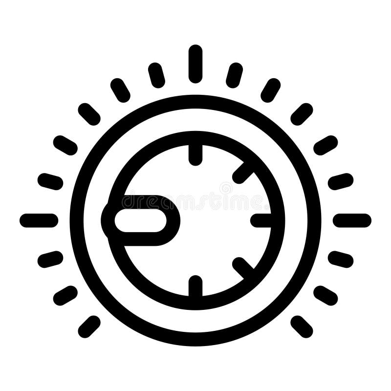 Circular Timer Showing Time Passing with Rays Icon Stock Illustration ...
