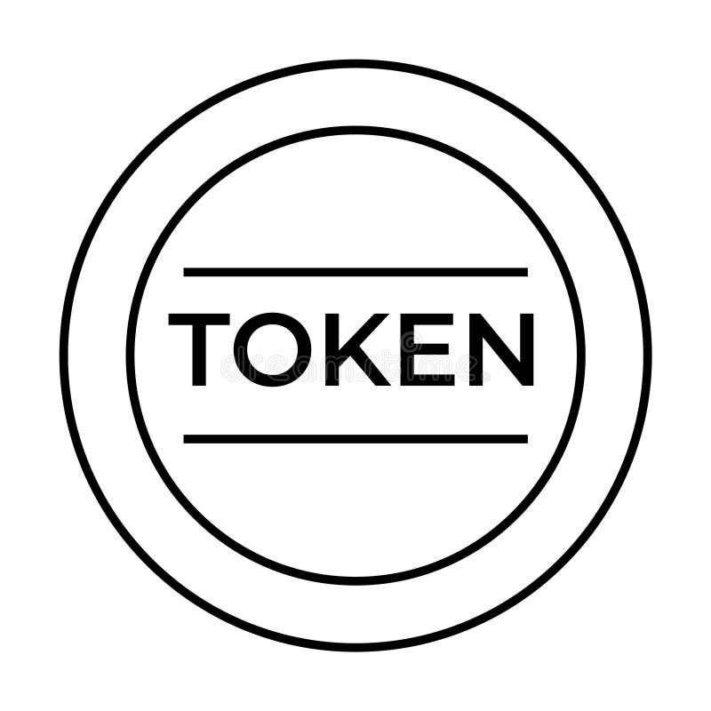 Circular Token Design with TOKEN Text in Center and Double Outer Ring ...