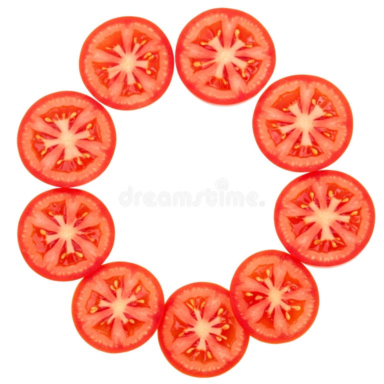 Circular Tomato Concept Isolated on White Stock Image - Image of ...