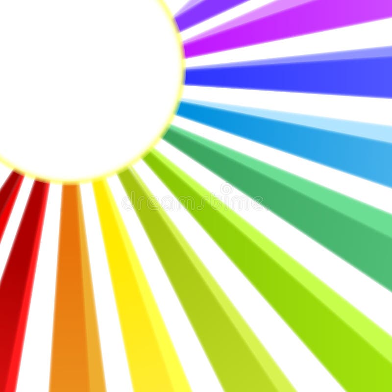 Rainbow Rays Sun Round Frame Stock Illustration - Illustration of light ...