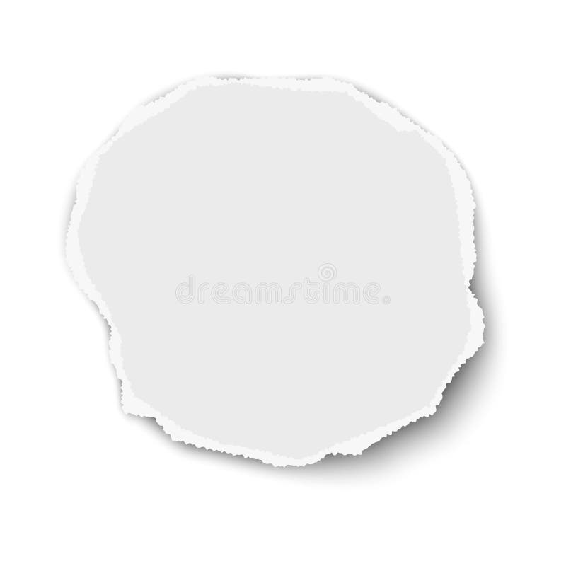 Circular Torn Paper Fragment with Soft Shadow Isolated on White ...