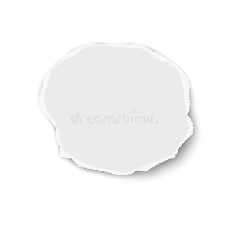 Circular Torn Paper Fragment with Soft Shadow Isolated on White ...