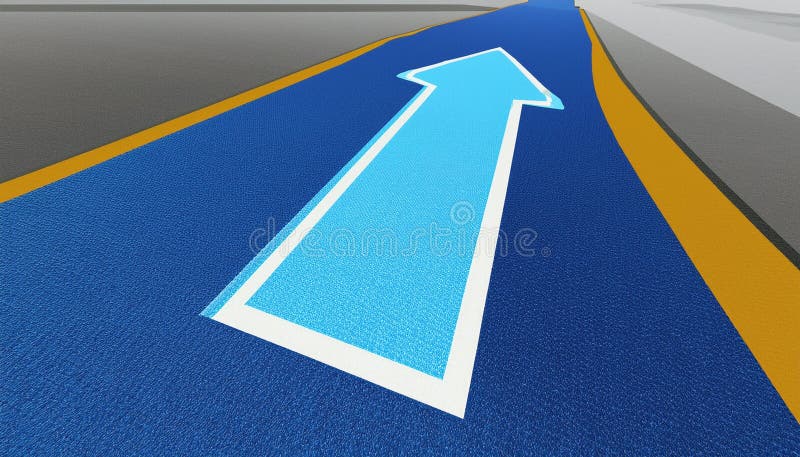 Blue Arrow Showing Direction Stock Illustration - Illustration of gray ...