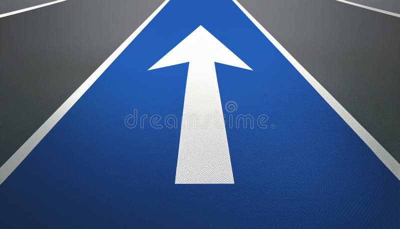 Blue Arrow Showing Direction Stock Illustration - Illustration of dark ...