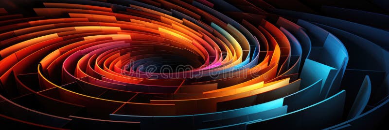 Circular Trapezoid Abstraction in Multicoloured Rainbow Colours on ...