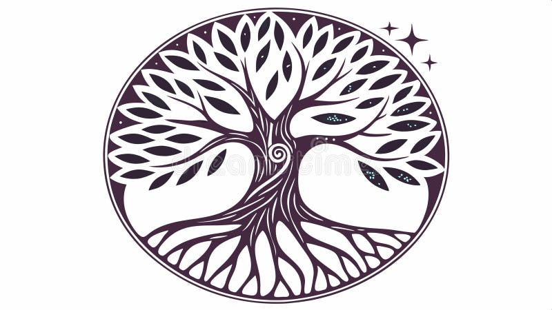 Circular Tree of Life Illustration with Branches and Roots Vector ...