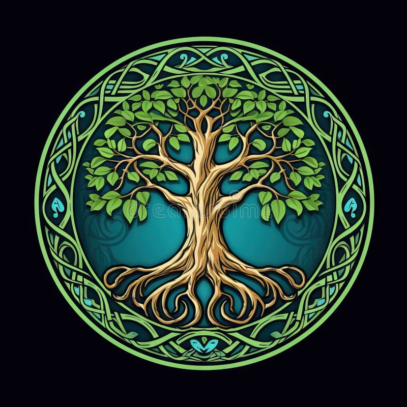 Circular Tree of Life Logo AI Generated Stock Illustration ...