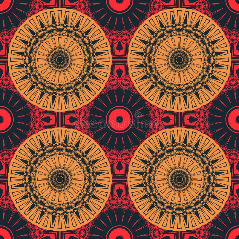 Circular Tribal Like Seamless Pattern Stock Vector - Illustration of ...