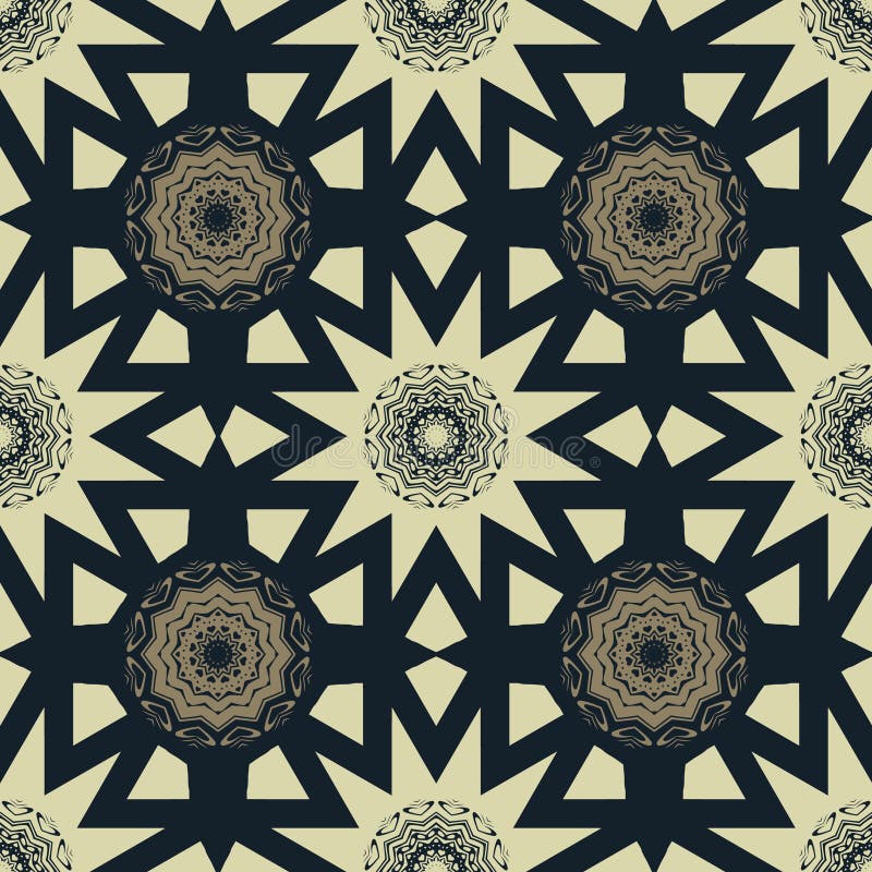 Circular Tribal Like Seamless Pattern Stock Vector - Illustration of ...