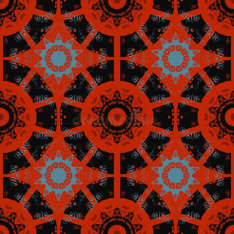 Circular Tribal Like Seamless Pattern Stock Vector - Illustration of ...