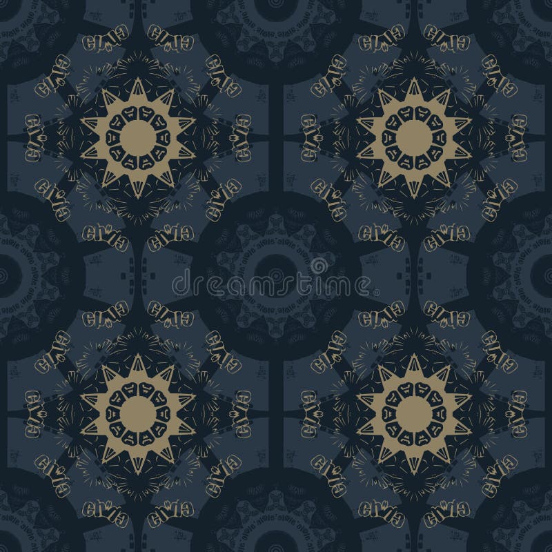 Circular Tribal Like Seamless Pattern Stock Vector - Illustration of ...
