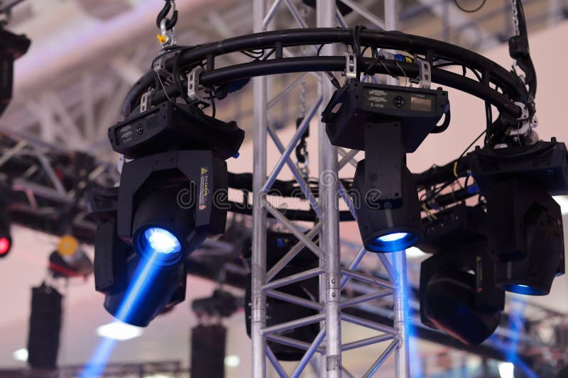 Circular Truss Structure and Lighting Fixtures Stock Photo - Image of ...