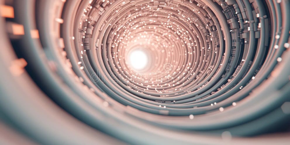 A Circular Tunnel Made of Interconnected Rings Leads Towards a Bright ...