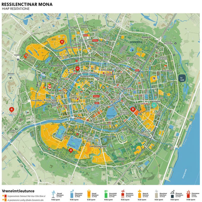 Circular Urban Layout with a Concentric Street Pattern, Featuring ...