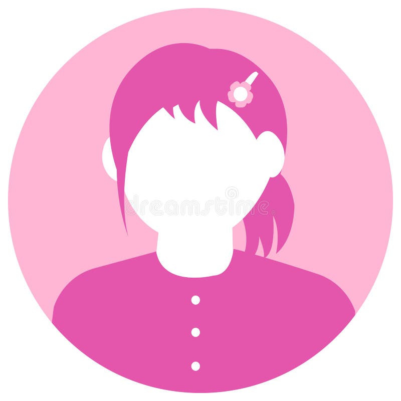 Circular Vector Avatar Illustration Female Stock Vector - Illustration ...