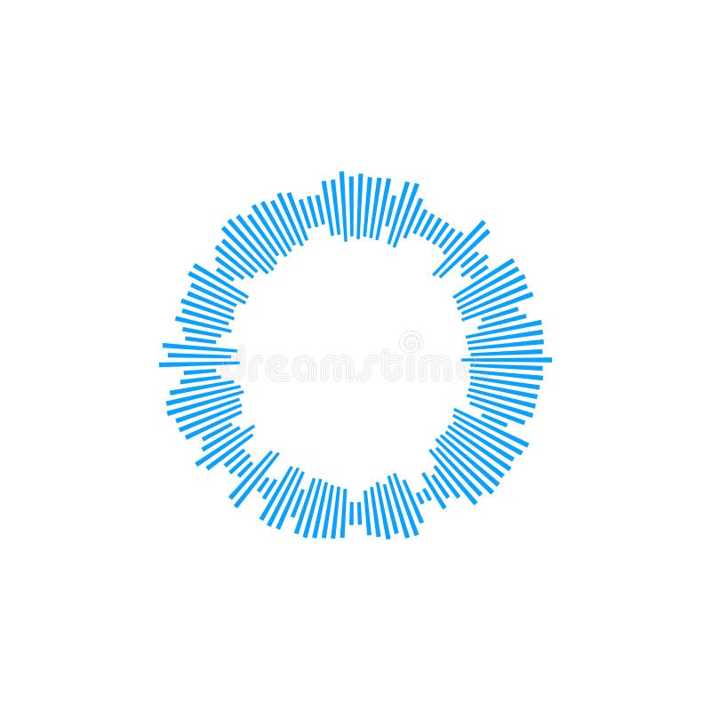 Circular Vector Illustration of Blue Radial Wave Frame on Isolated ...
