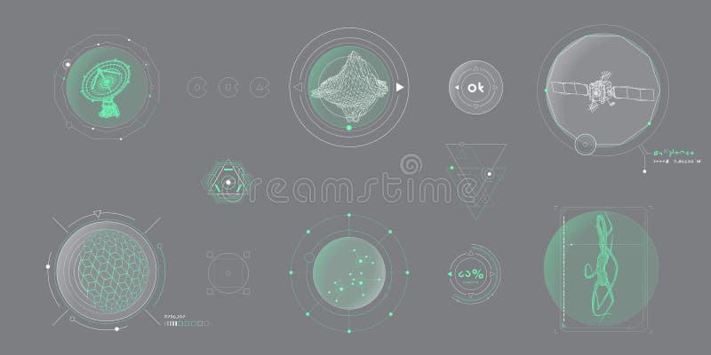 Circular Vector Infographic Elements for Sci-fi Interface. Stock Vector ...