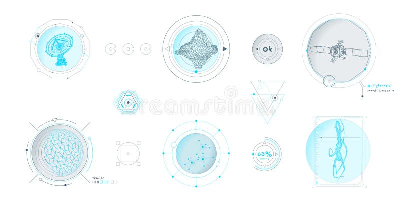 Circular Vector Infographic Elements for Sci-fi Interface. Stock Vector ...